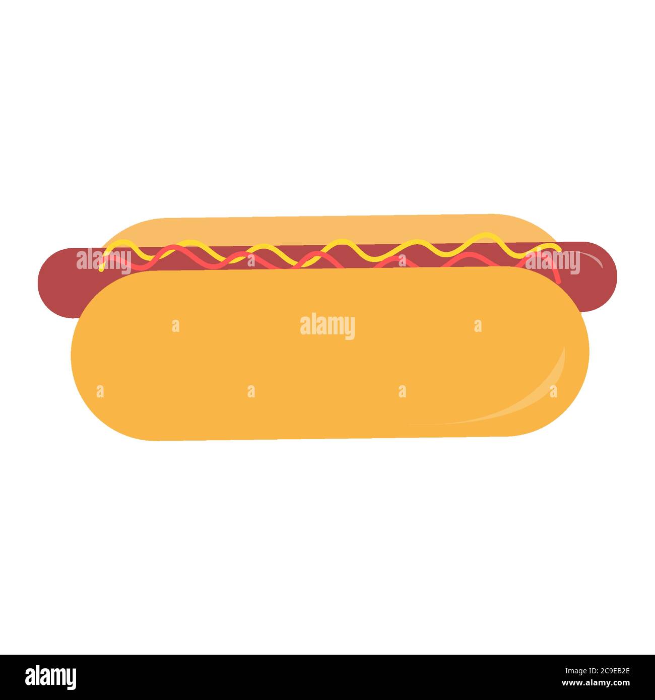 Hot dog s in flat style with mustard and ketchup vector isolated ...
