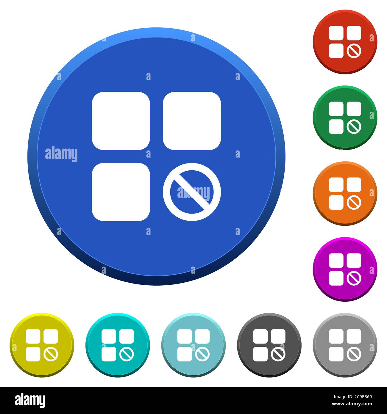Component disabled round color beveled buttons with smooth surfaces and ...