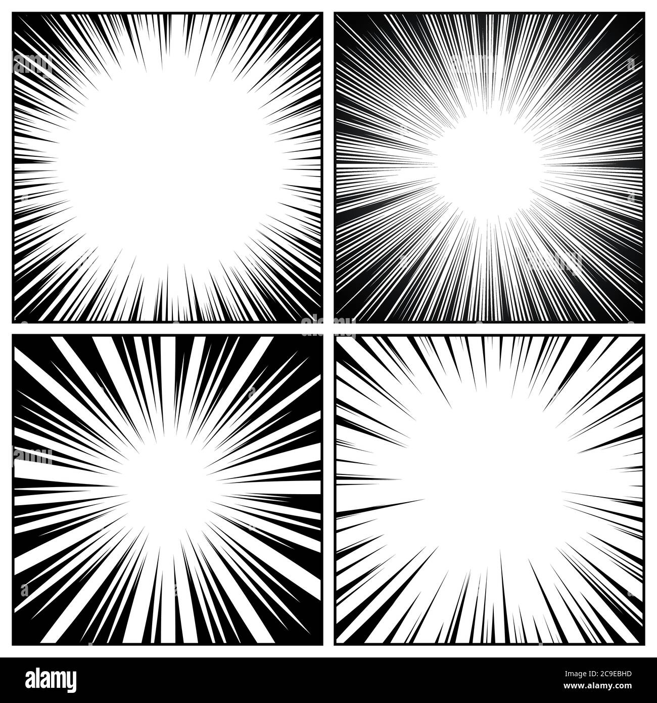 Comic book radial lines collection. Comics background with motion ...