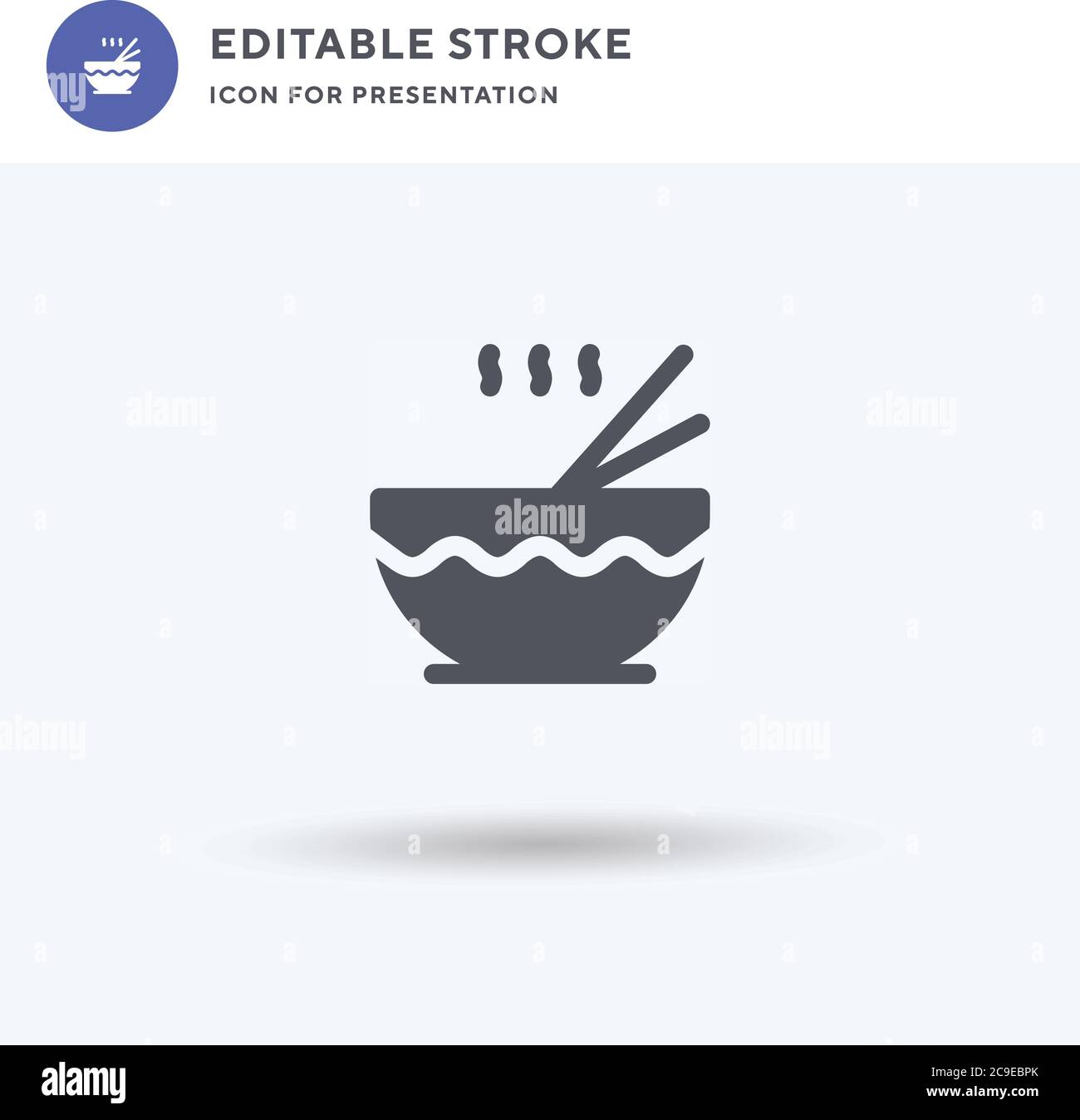 Bowl icon vector, filled flat sign, solid pictogram isolated on white ...