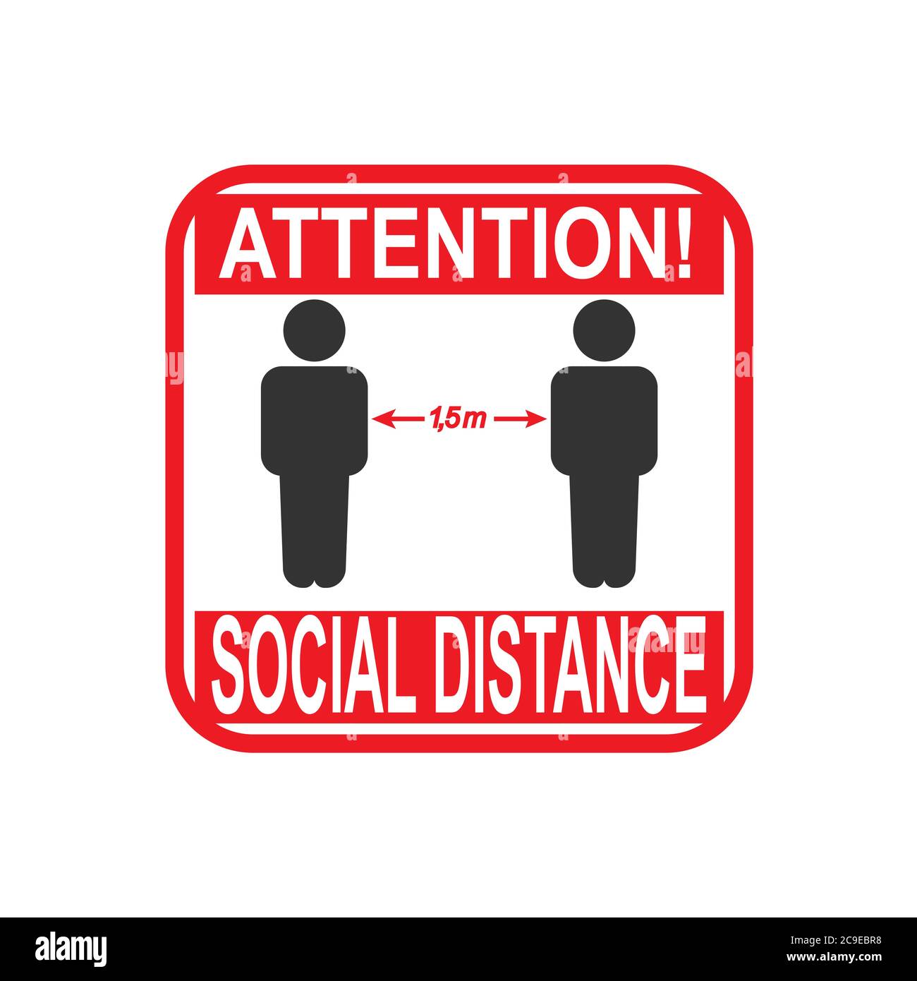 Vector icon, sign of social distance. Flat design isolated on white ...