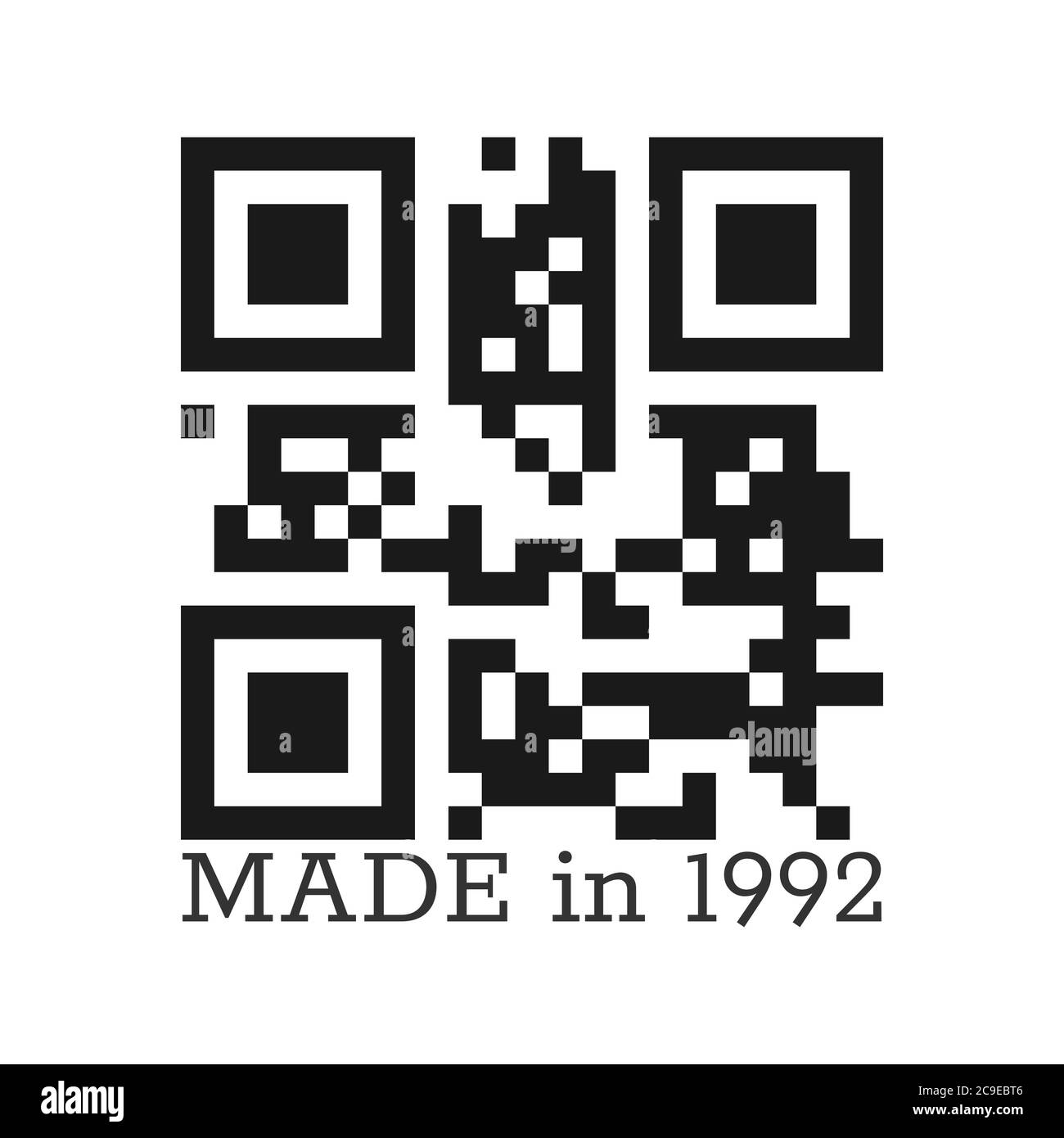 Made in 1992 Vector stylized lettering with a real QR code. Vector ...