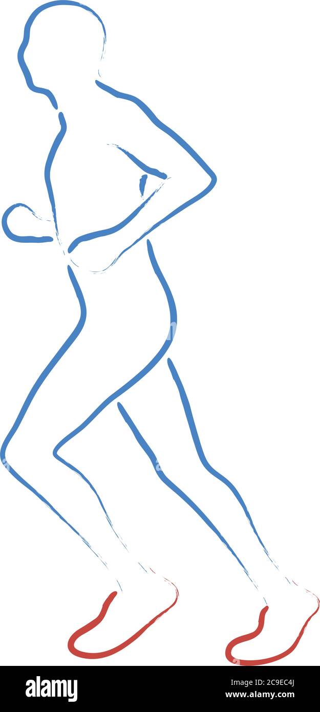 a schematic illustration of a person running Stock Vector Image & Art ...