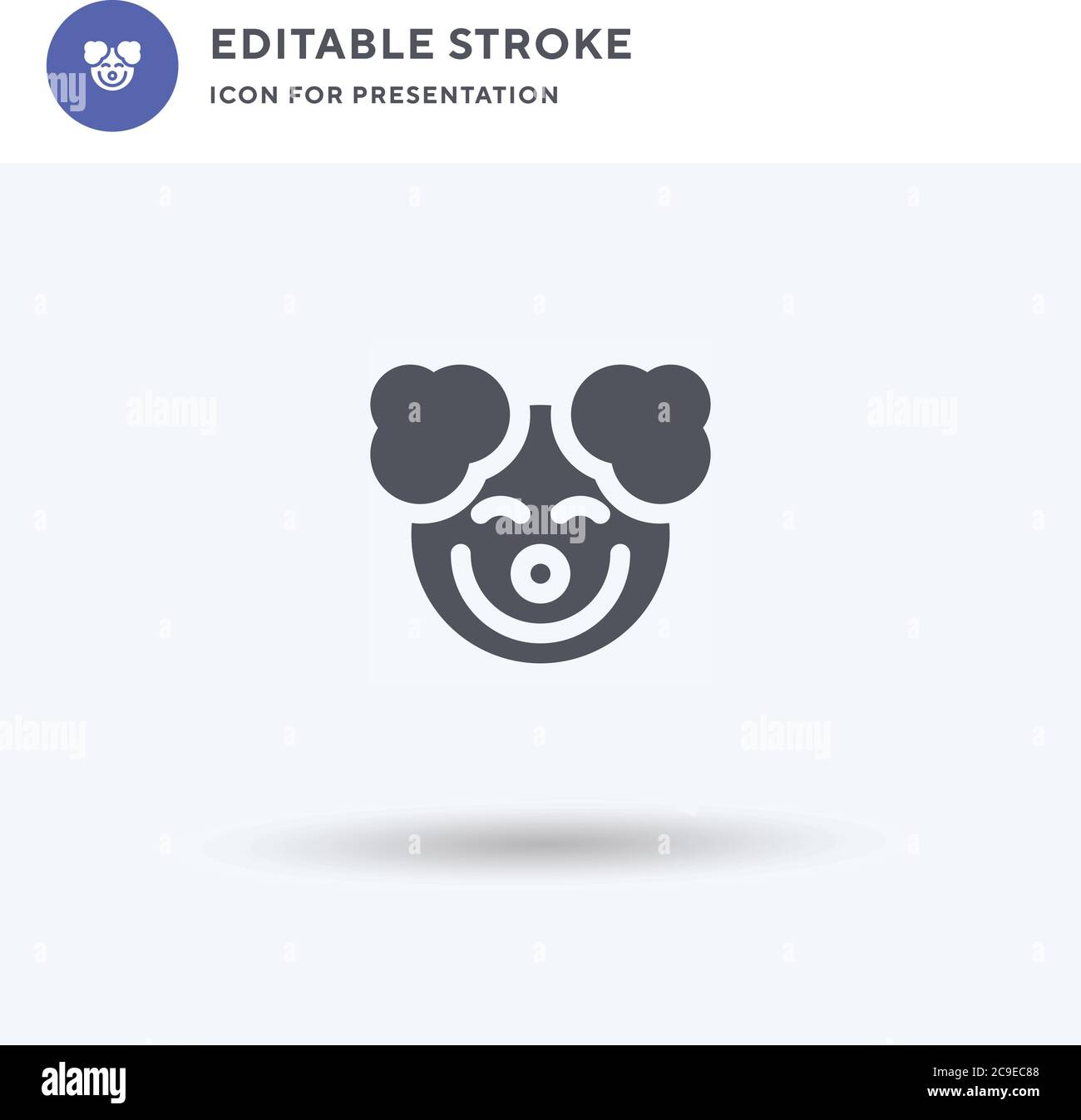 Clown icon vector, filled flat sign, solid pictogram isolated on white ...