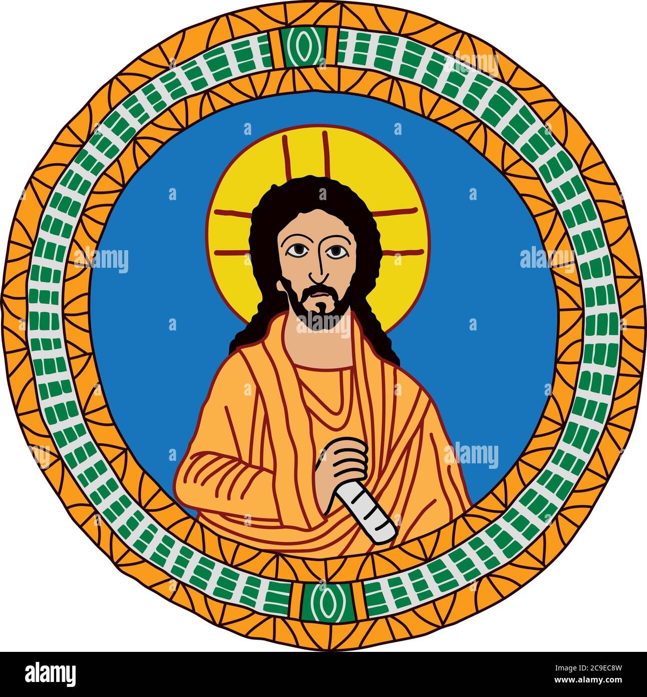 Crucified jesus christ painting Stock Vector Images - Alamy