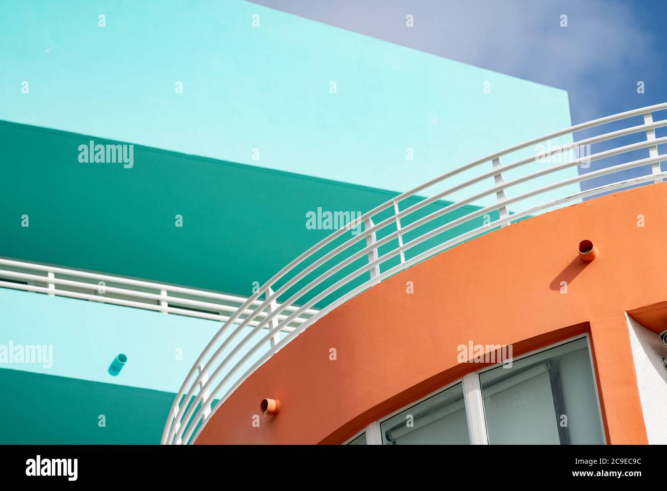 Photo of neon buildings in Miami Beach pink and blue Stock Photo - Alamy