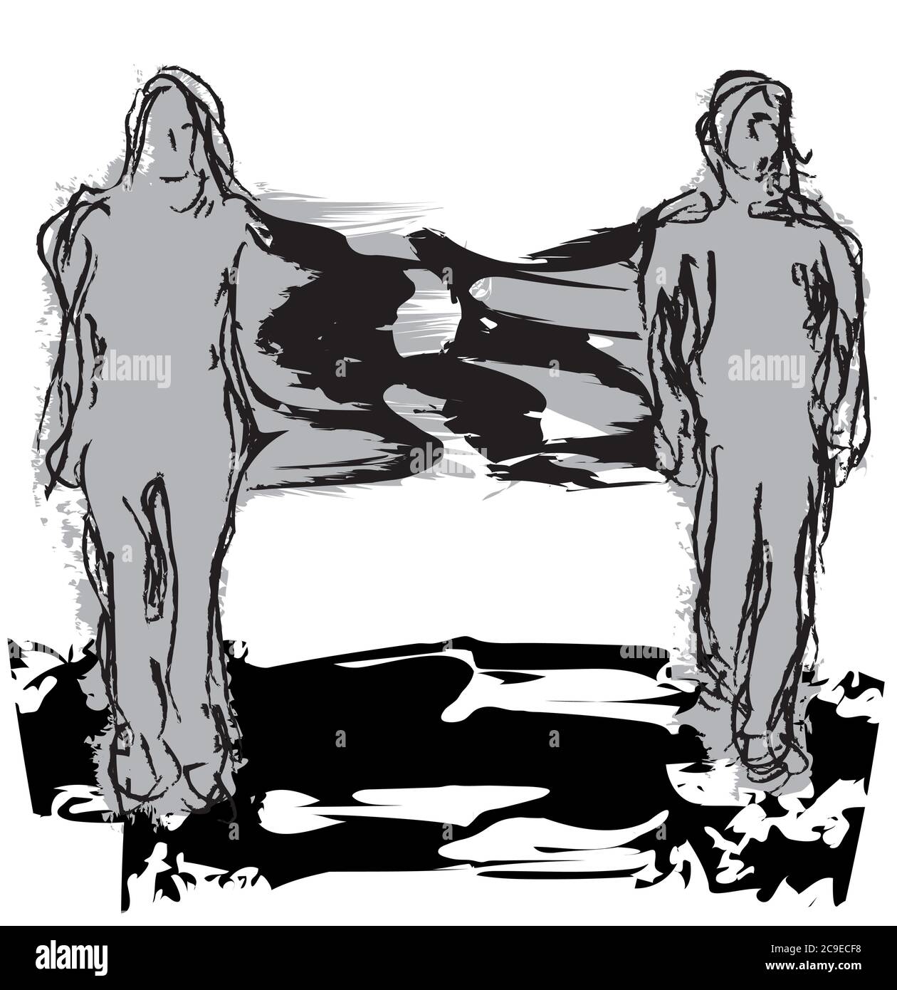 an illustration of two people who separate Stock Vector Image & Art - Alamy