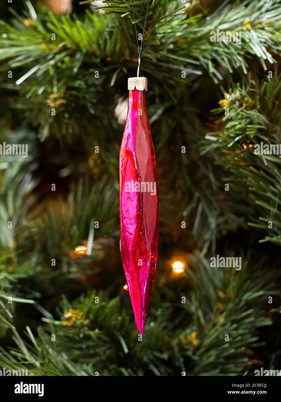 Dark red icicle-shaped pendant - Christmas toy from the USSR Stock ...