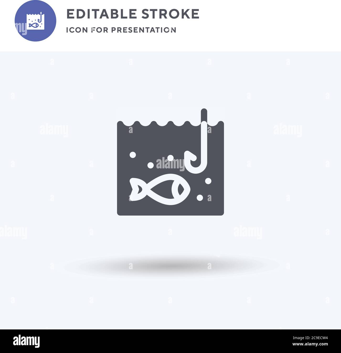 Fishing icon vector, filled flat sign, solid pictogram isolated on ...
