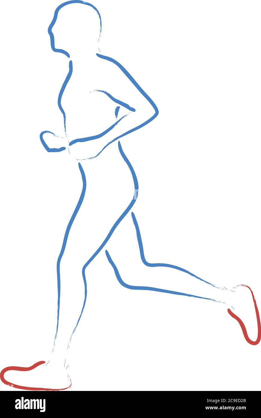 a schematic illustration of a person running Stock Vector Image & Art ...