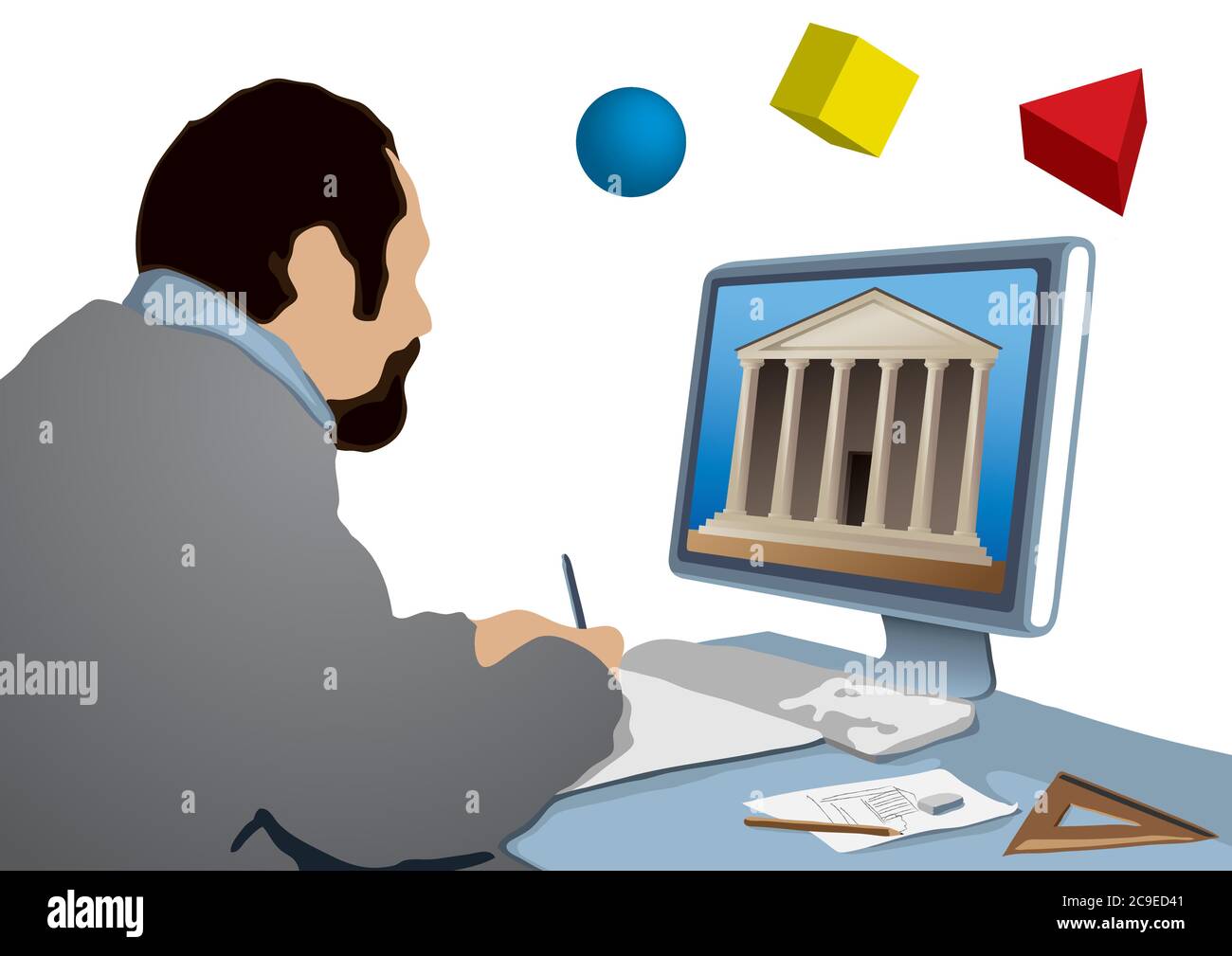 Architect at work Stock Vector Image & Art - Alamy