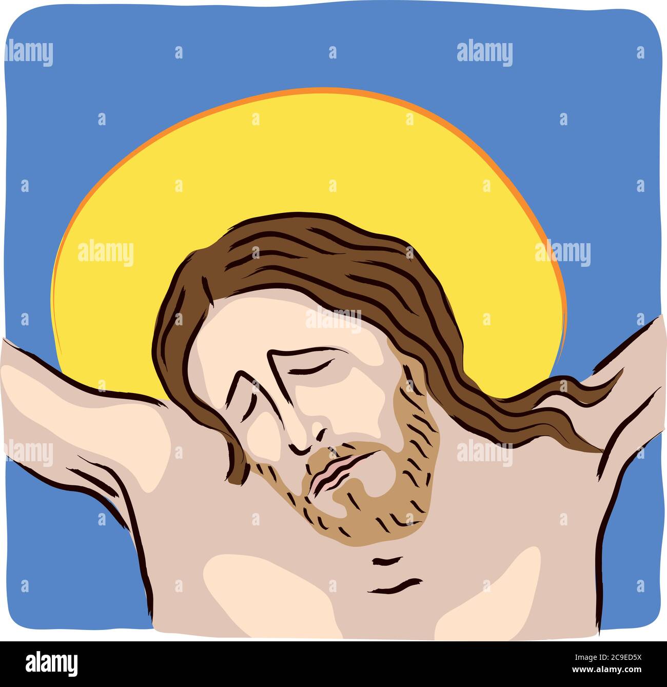 Crucified jesus christ painting Stock Vector Images - Alamy