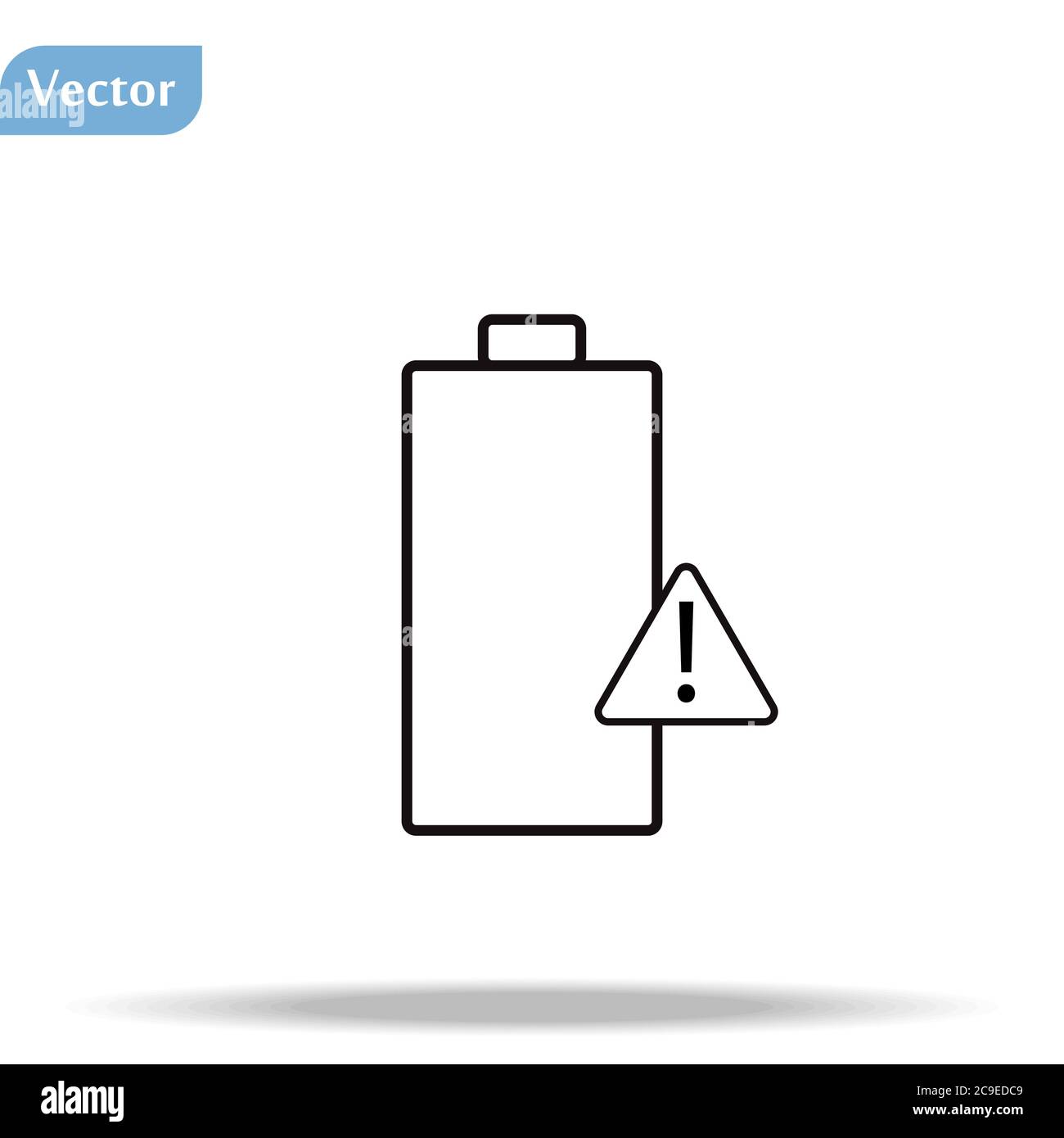 Battery icon or logo in modern line style. High quality gray outline ...