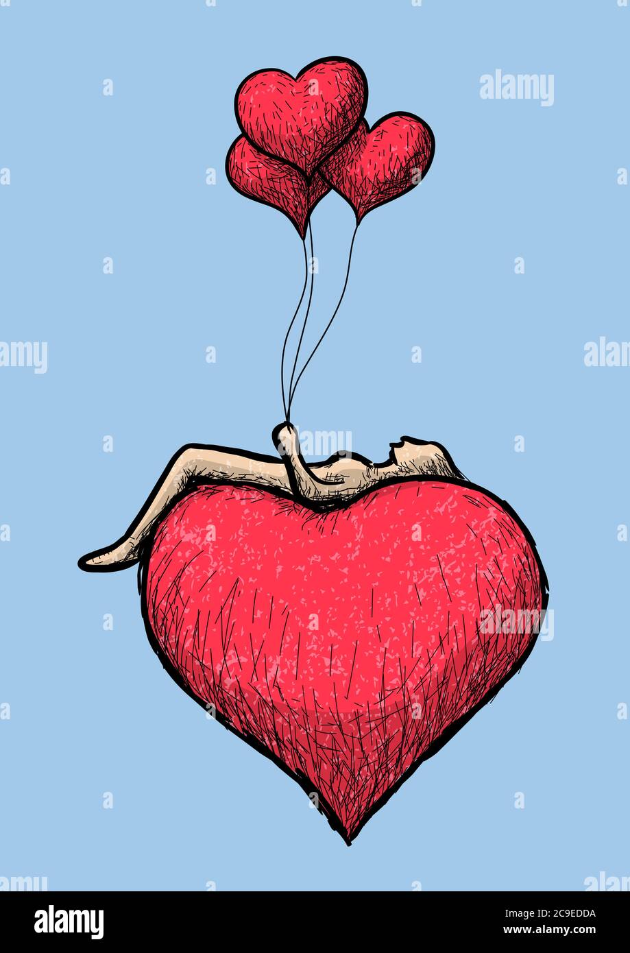 Red heart symbol above Stock Vector Images - Alamy