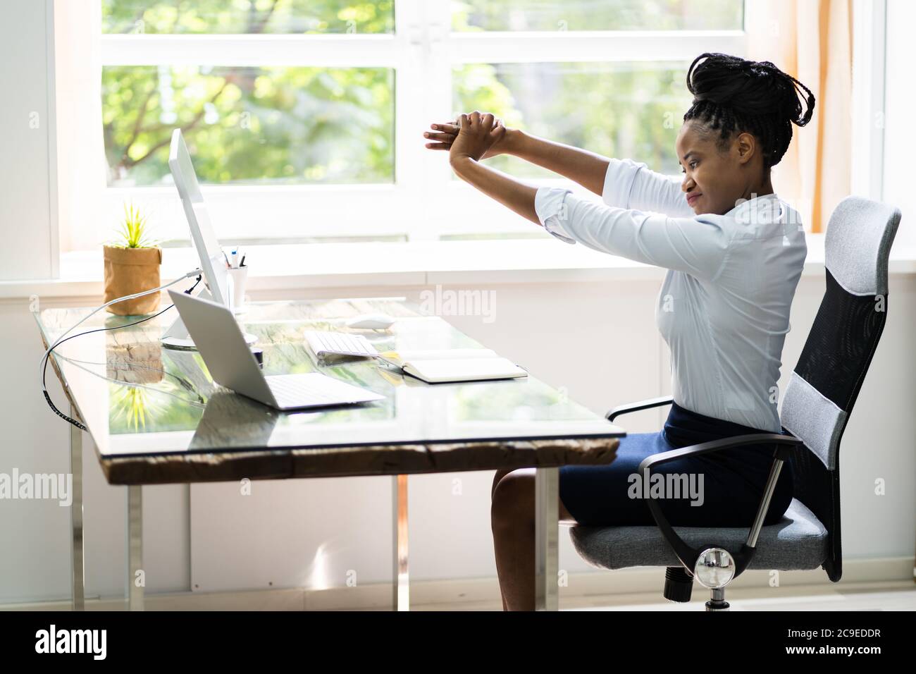 Smart Speaker Voice Assistant And Music Listening Stock Photo - Alamy