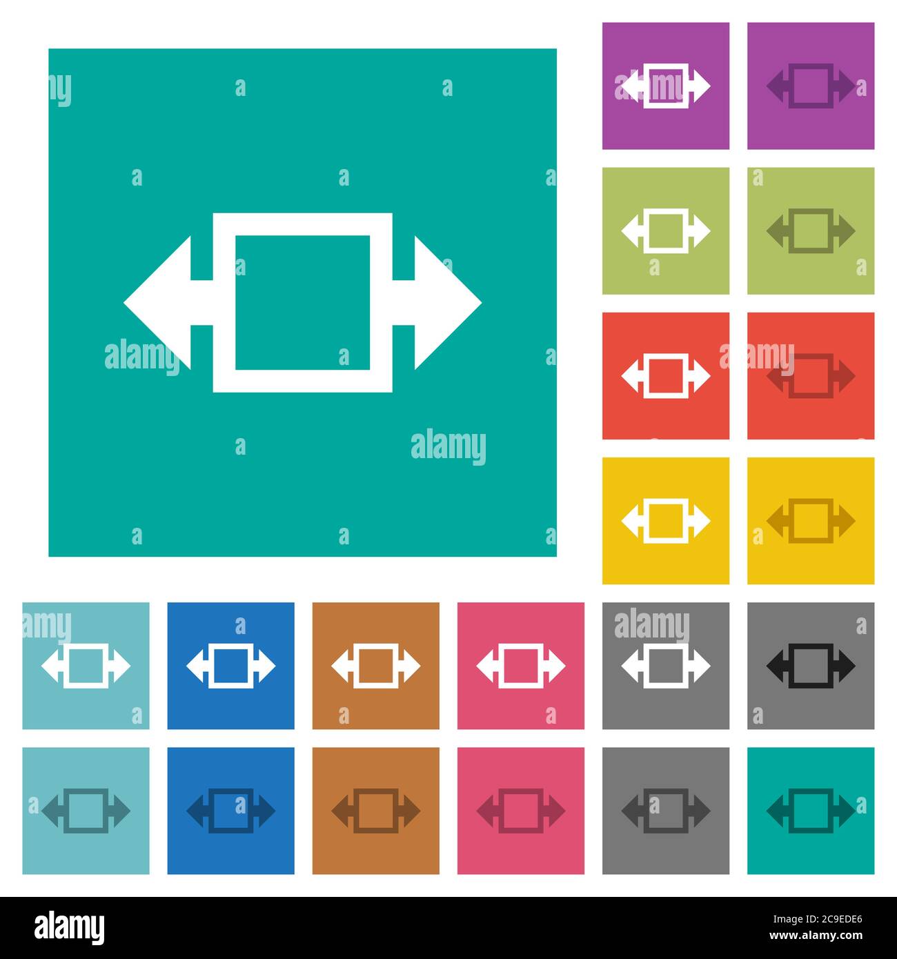 Width tool multi colored flat icons on plain square backgrounds ...