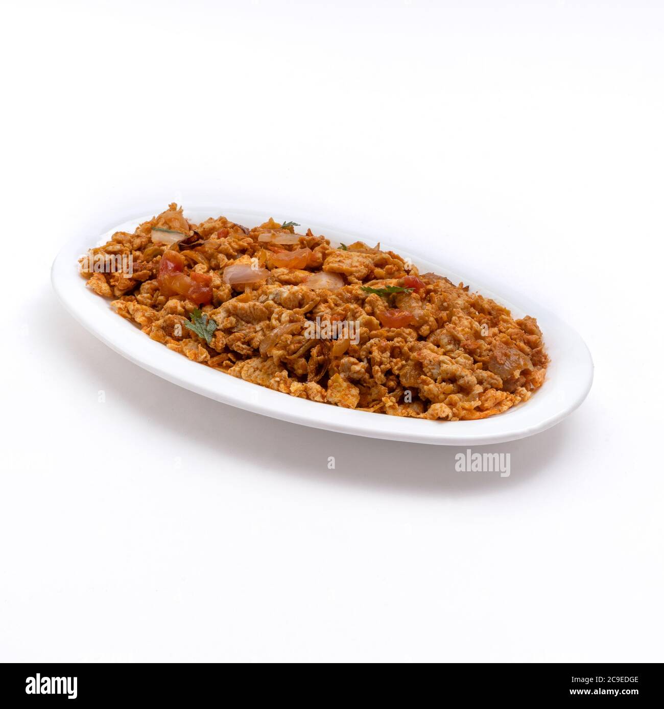 Gobi Manchurian, Mutton Curry & Scrambled Egg Stock Photo - Alamy