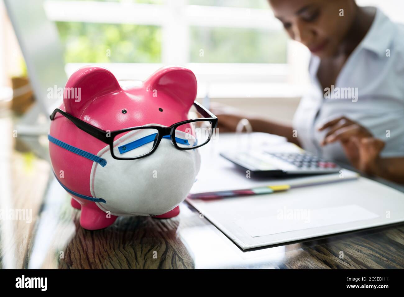 African American Woman Chartered Accountant Money Budgeting Stock Photo ...