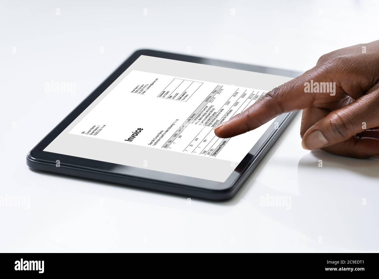 Corporate E Invoice Electronic Accounting Software On Tablet Stock ...