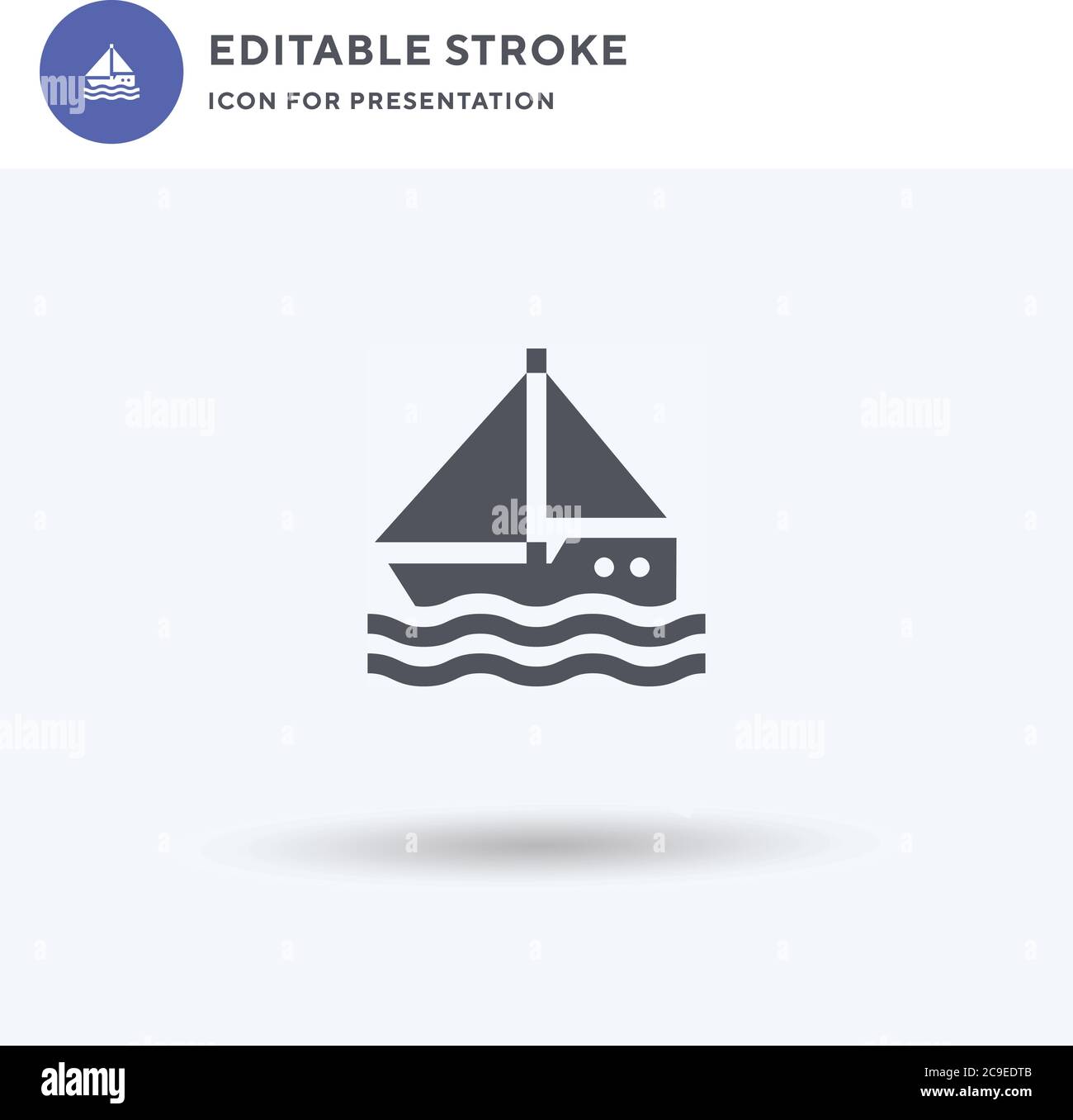 Boat icon vector, filled flat sign, solid pictogram isolated on white ...