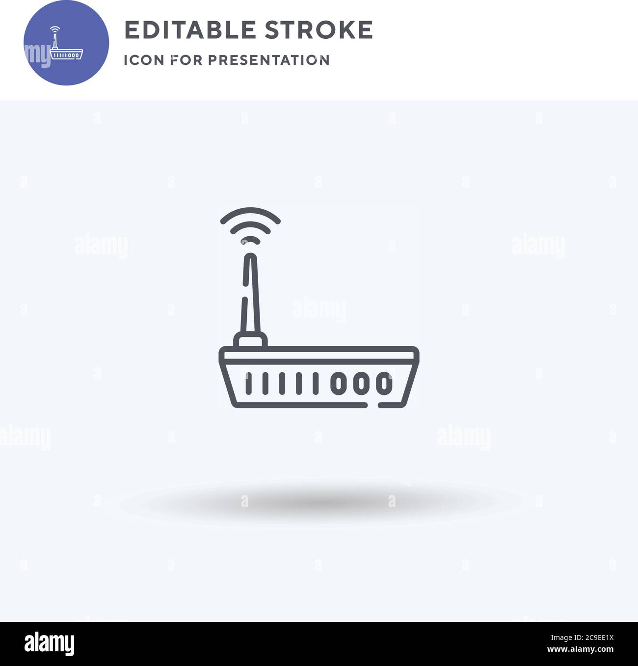 Router icon vector, filled flat sign, solid pictogram isolated on white ...