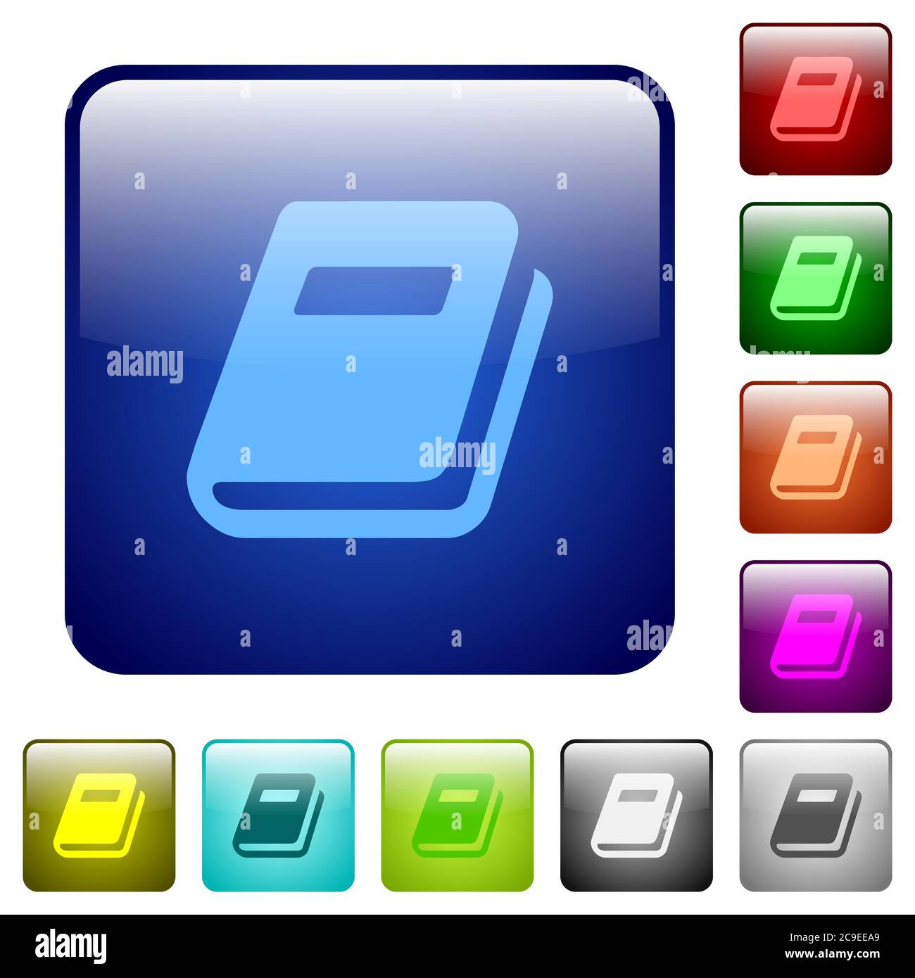 Personal diary icons in rounded square color glossy button set Stock Vector Image & Art - Alamy