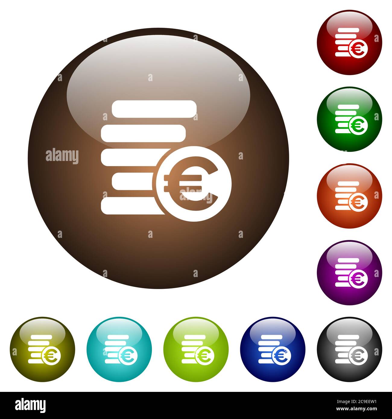 Set euro coins color Stock Vector Images - Alamy