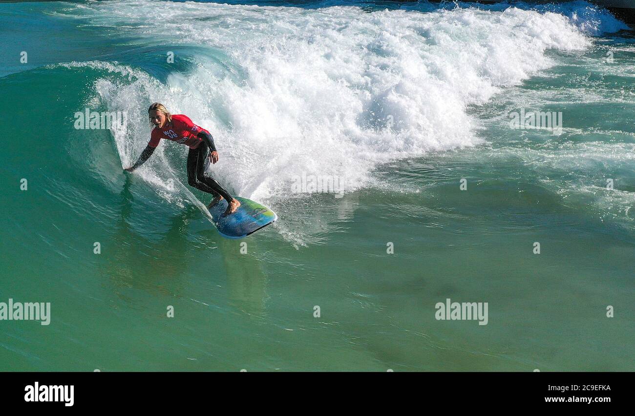 Surfers test out wave surfing reef hi-res stock photography and images ...
