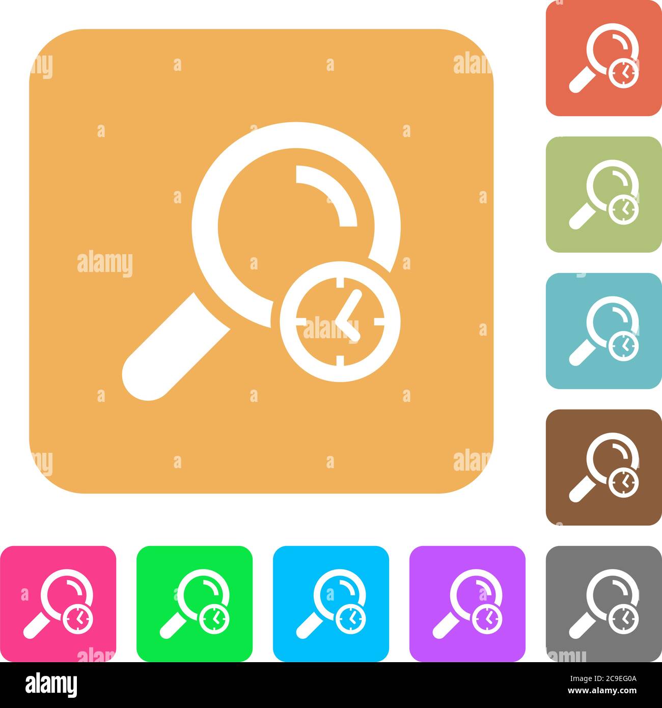 Query time flat icons on rounded square vivid color backgrounds Stock Vector Image & Art - Alamy