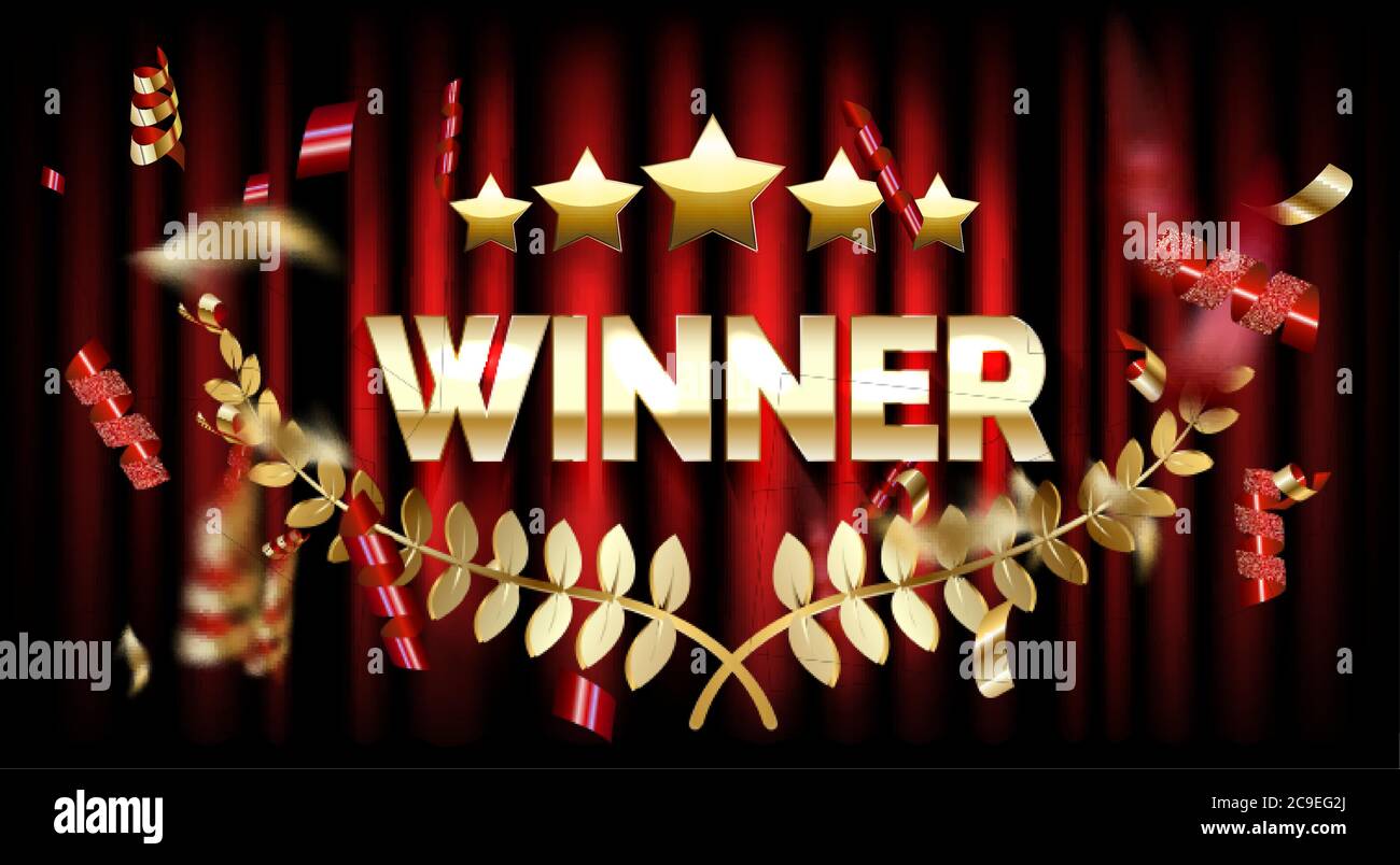 Winner frame label, falling ribbons winner Stock Vector Image & Art - Alamy
