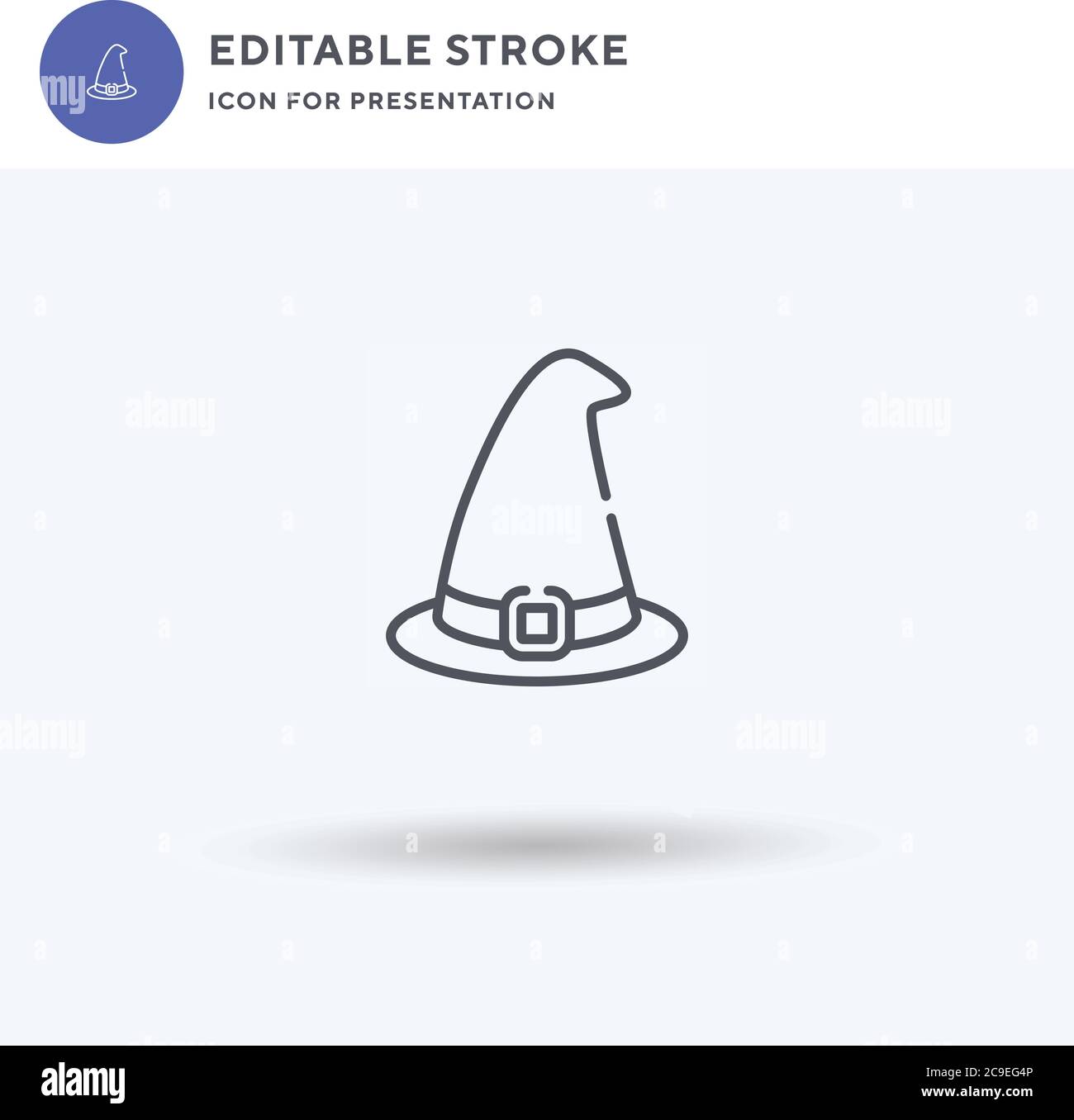 Witch Hat icon vector, filled flat sign, solid pictogram isolated on ...