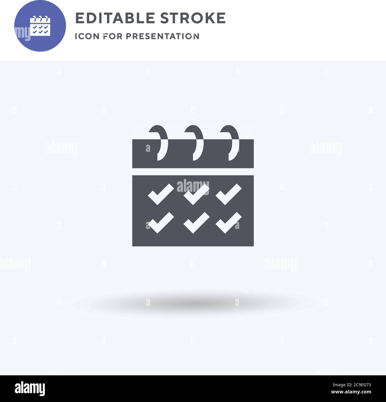 Calendar icon vector, filled flat sign, solid pictogram isolated on ...