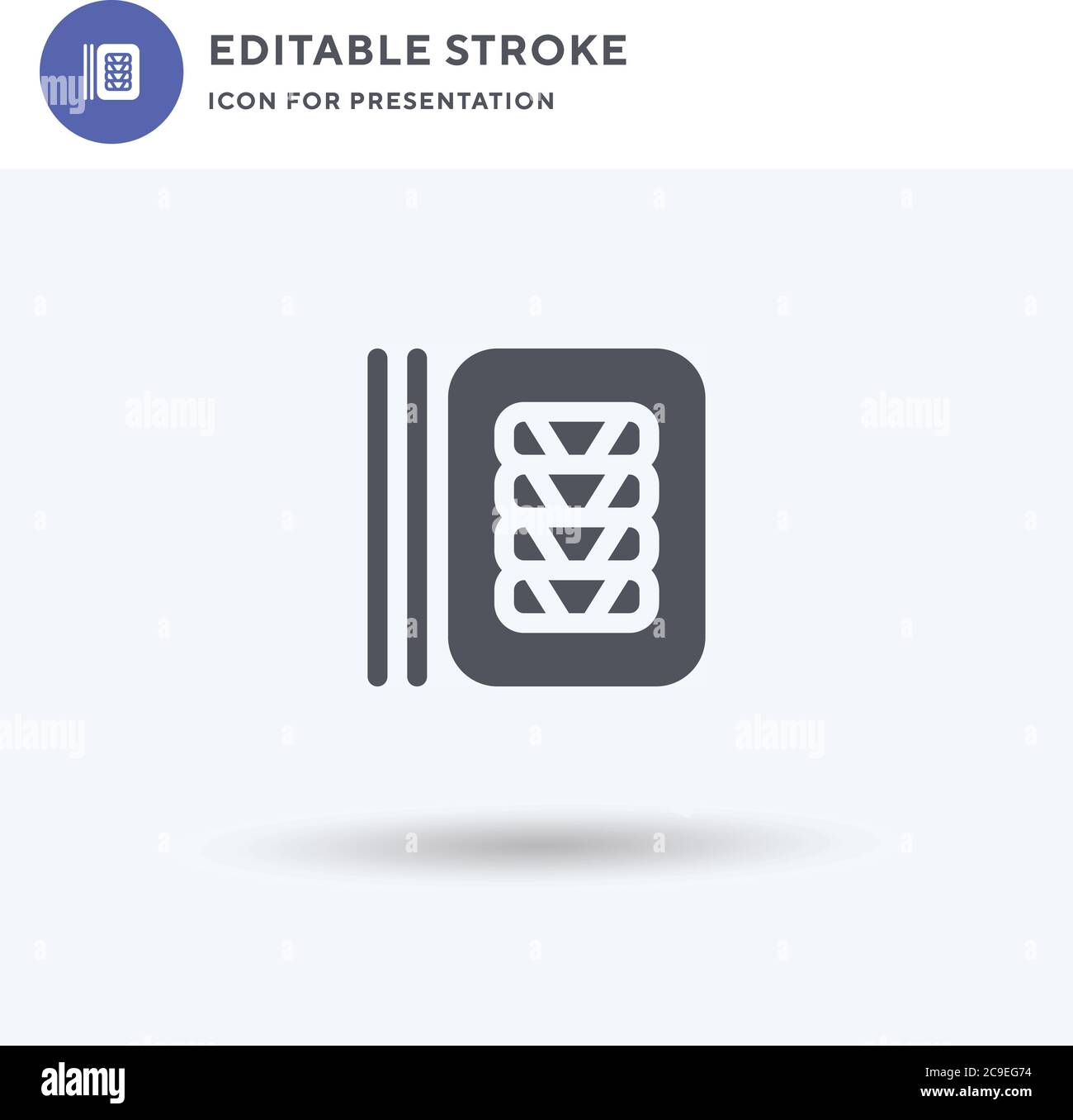 Spring Rolls icon vector, filled flat sign, solid pictogram isolated on ...