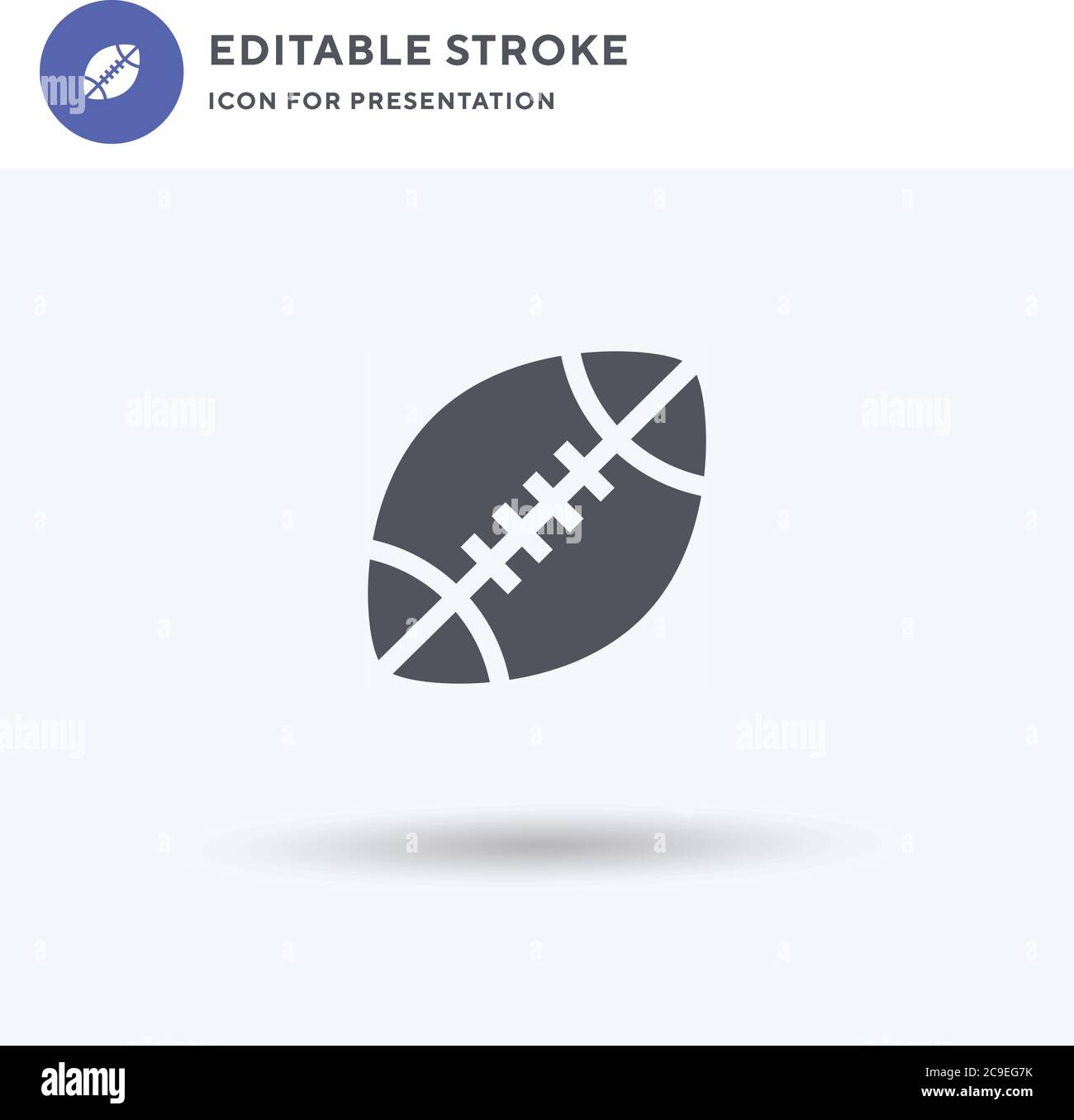 Rugby Ball icon vector, filled flat sign, solid pictogram isolated on ...