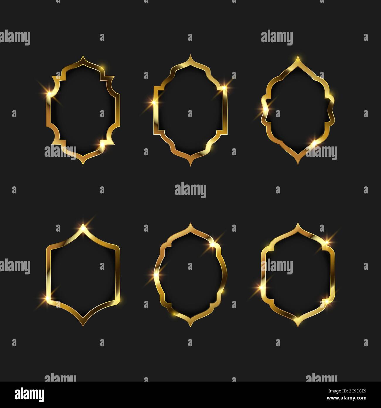 Gold frame border vector illustration design template Stock Vector ...