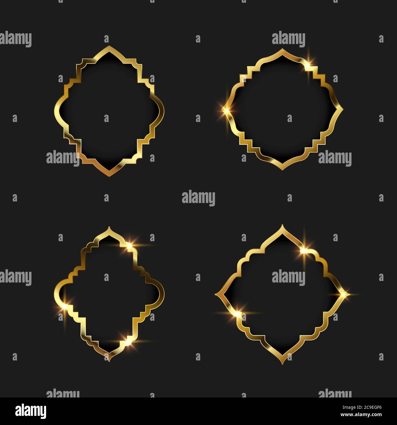 Gold frame border vector illustration design template Stock Vector ...