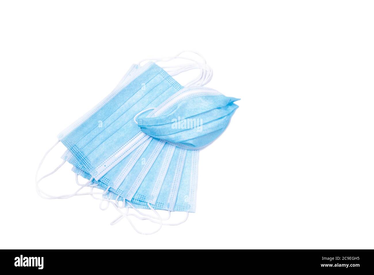 Blue and white protection respirator mask isolated on white background ...