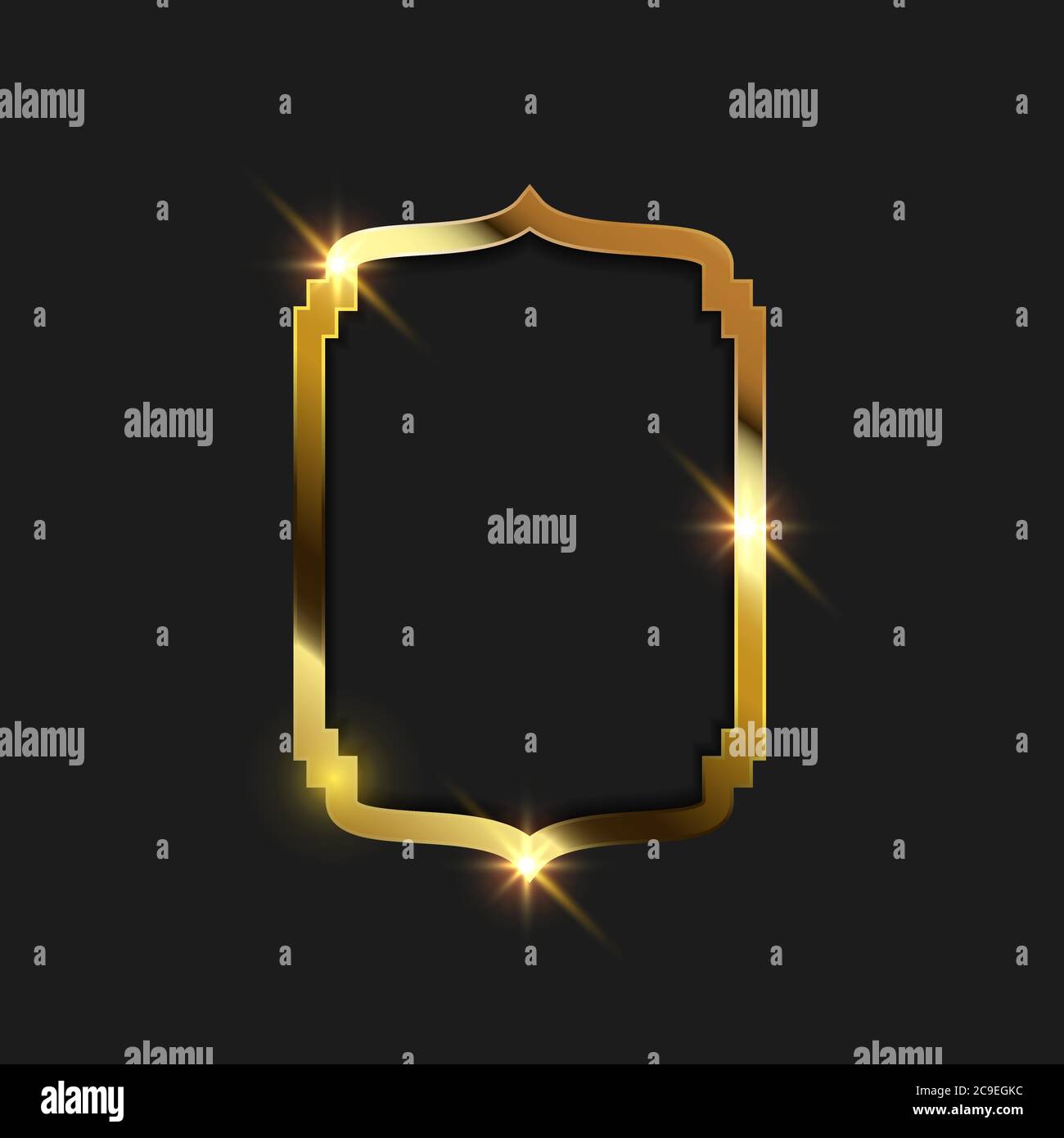 Gold frame border vector illustration design template Stock Vector ...