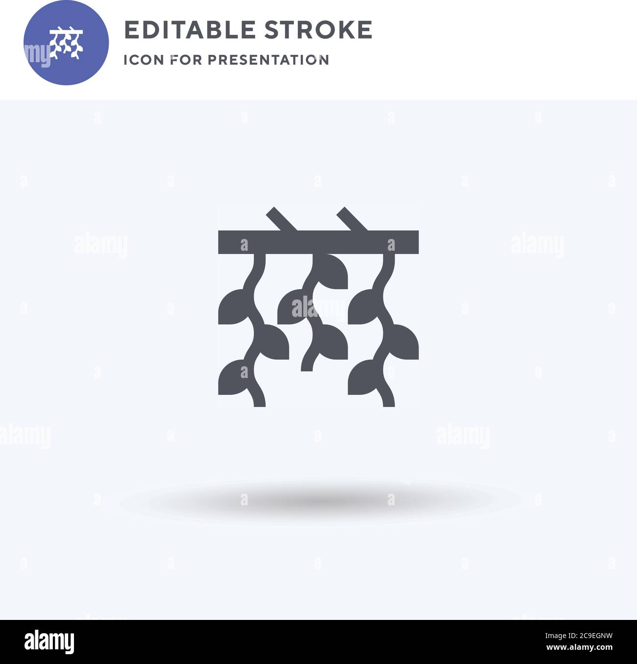 Vines icon vector, filled flat sign, solid pictogram isolated on white ...