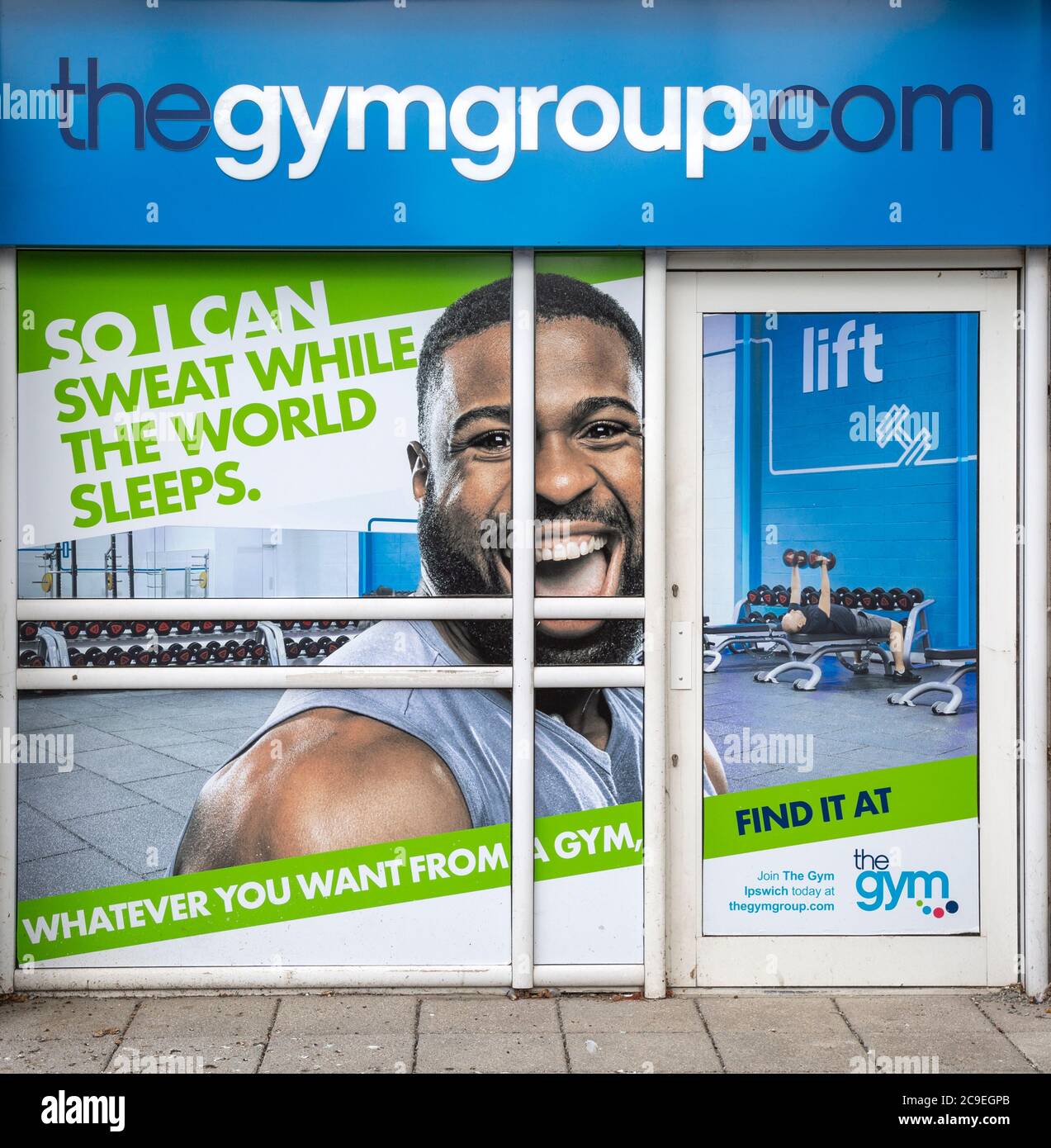 The Gym Group advertising poster, Cardinal Park, Ipswich, Suffolk ...