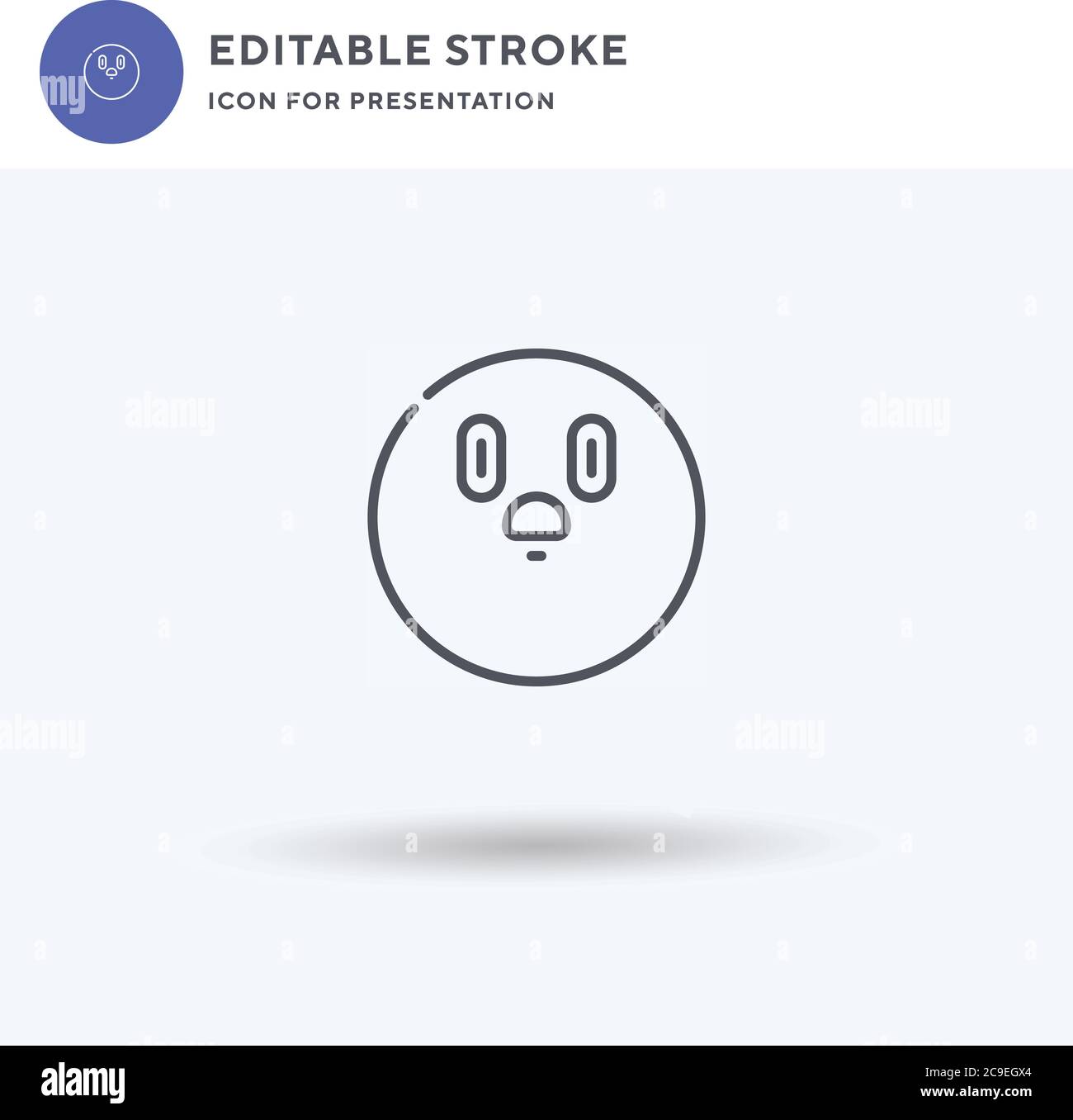 Shocked icon vector, filled flat sign, solid pictogram isolated on ...