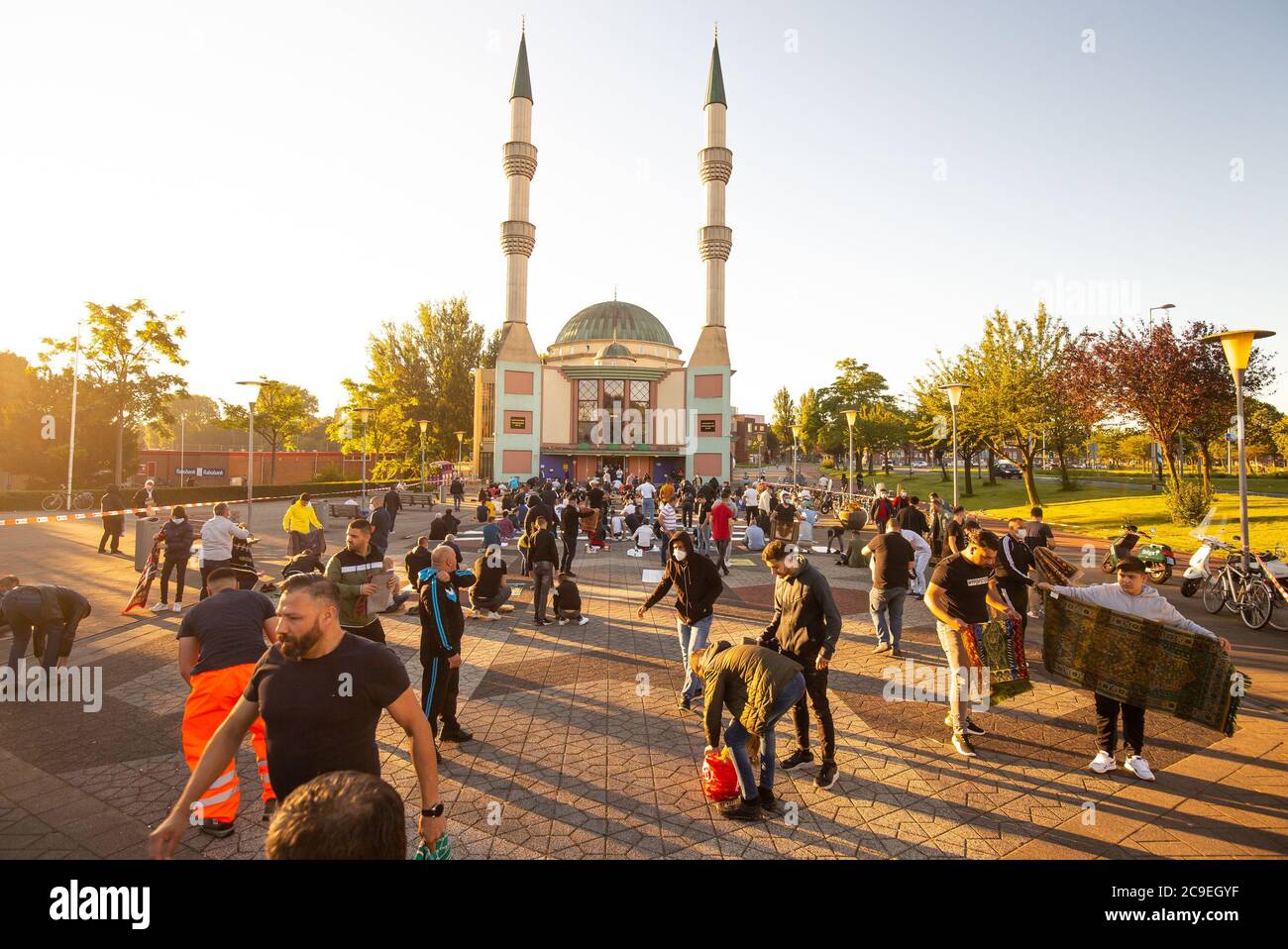 ROTTERDAM, 30-07-2020, People praying at the Mevlana Mosque in ...