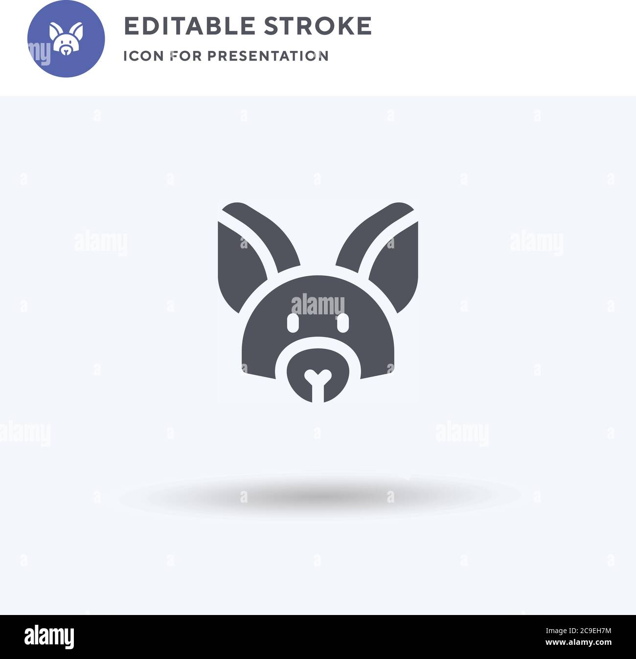 Fennec icon vector, filled flat sign, solid pictogram isolated on white ...