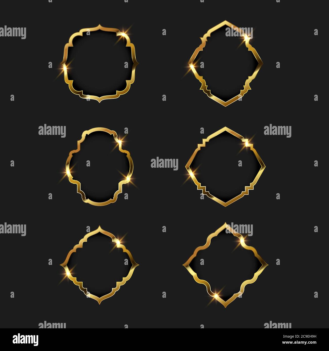 Gold frame border vector illustration design template Stock Vector ...