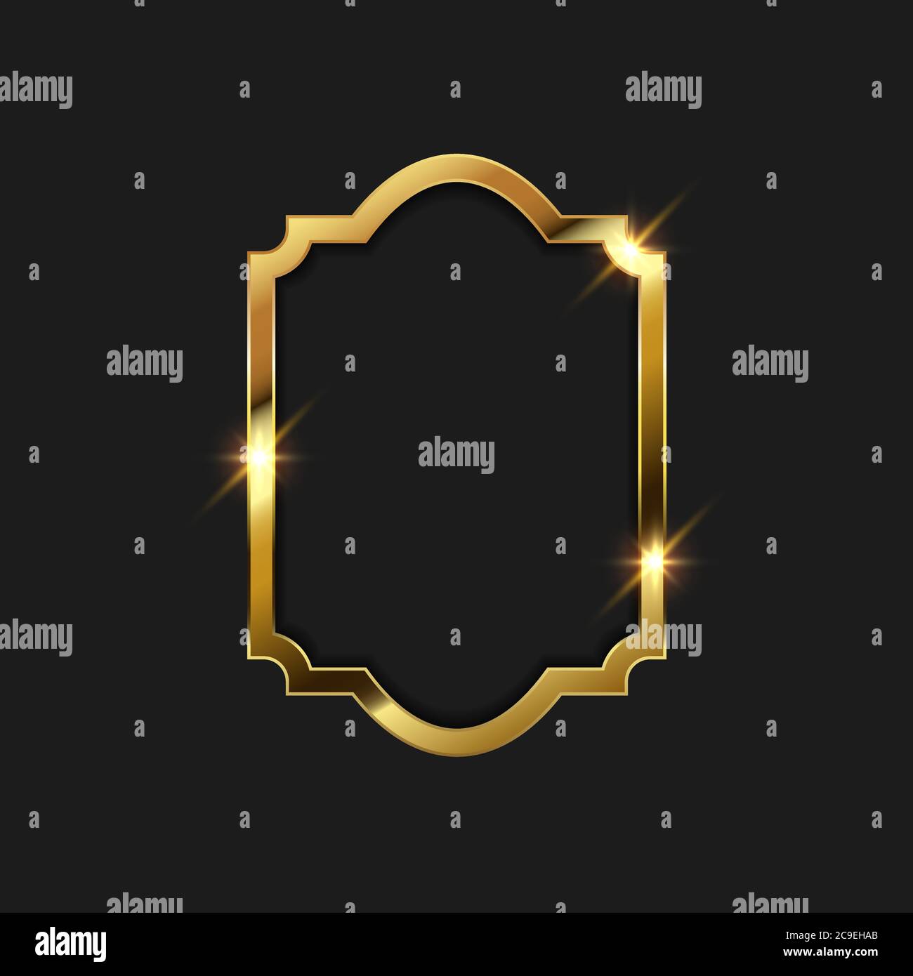 Gold frame border vector illustration design template Stock Vector ...