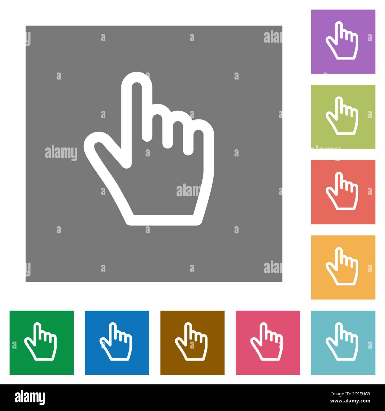 Cursor hand green square hi-res stock photography and images - Alamy