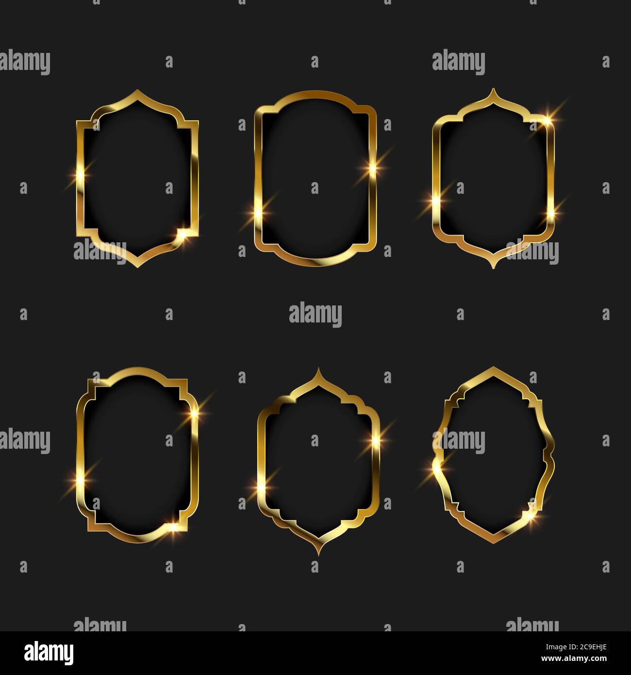 Gold frame border vector illustration design template Stock Vector ...