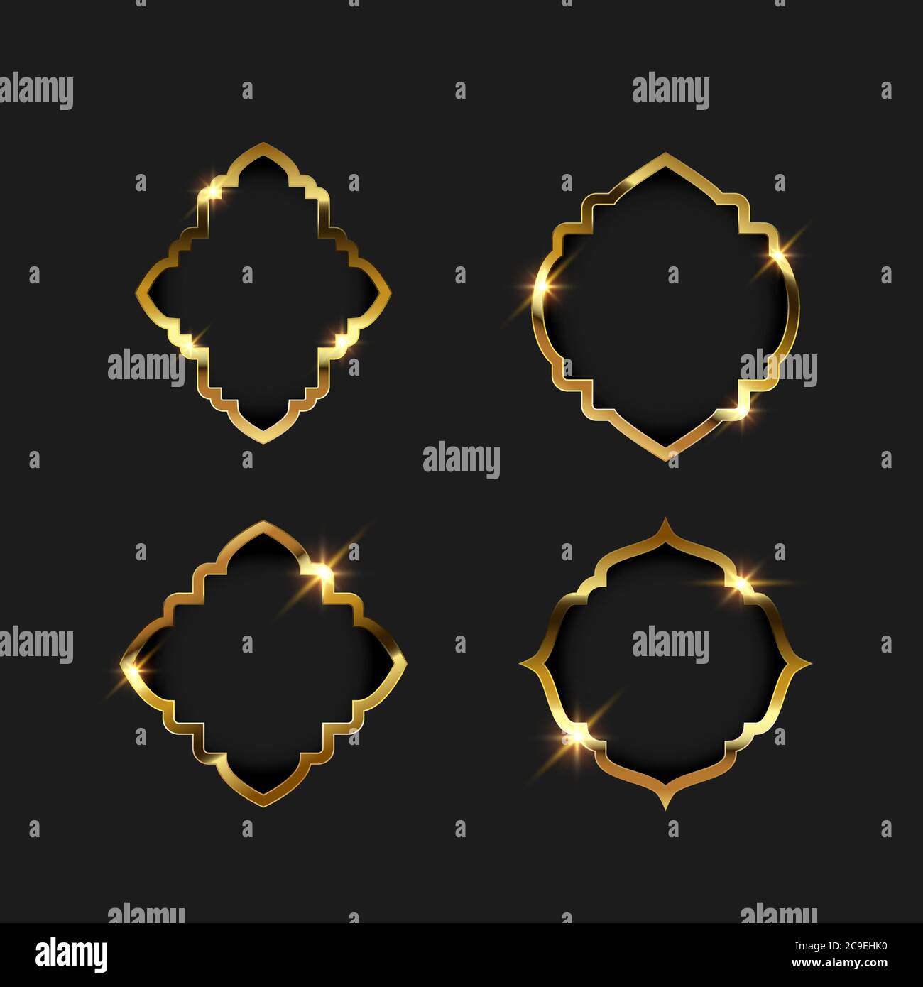 Gold frame border vector illustration design template Stock Vector ...