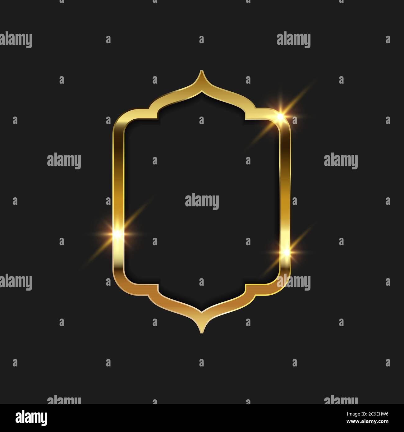 Gold frame border vector illustration design template Stock Vector ...