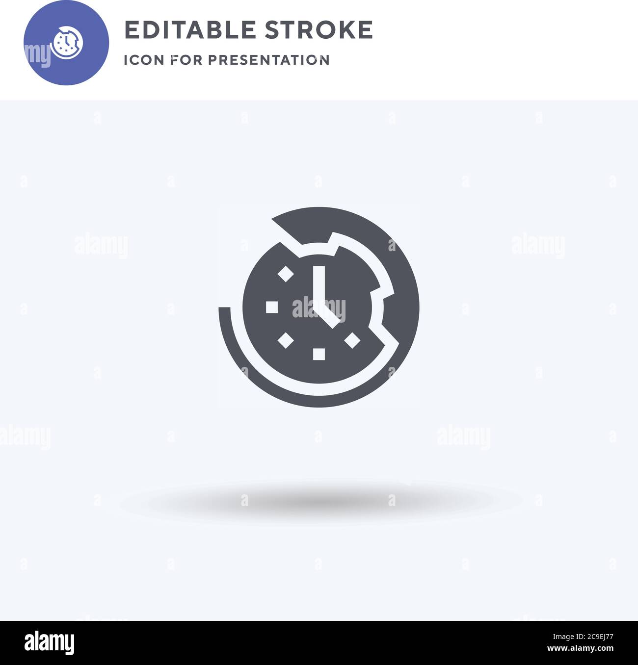 Hours icon vector, filled flat sign, solid pictogram isolated on white ...